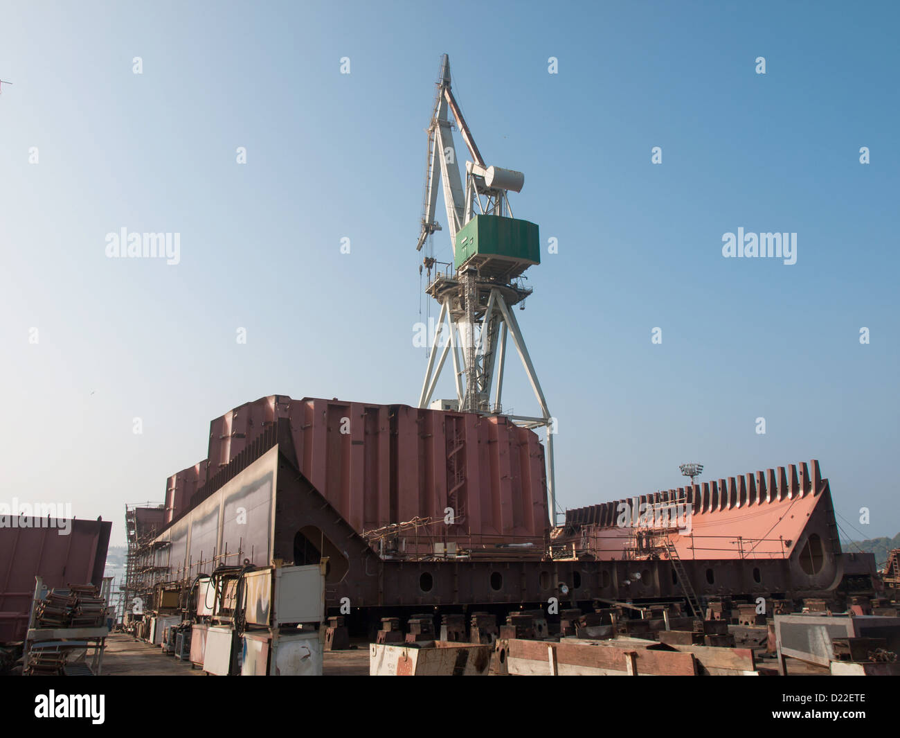 new boat on dock in the shipyard Stock Photo - Alamy