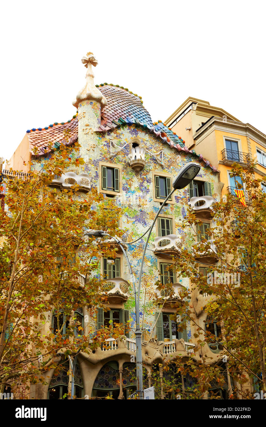Detail of Casa Battlo, Gaudi masterpiece, in Barcelona, Spain Stock ...
