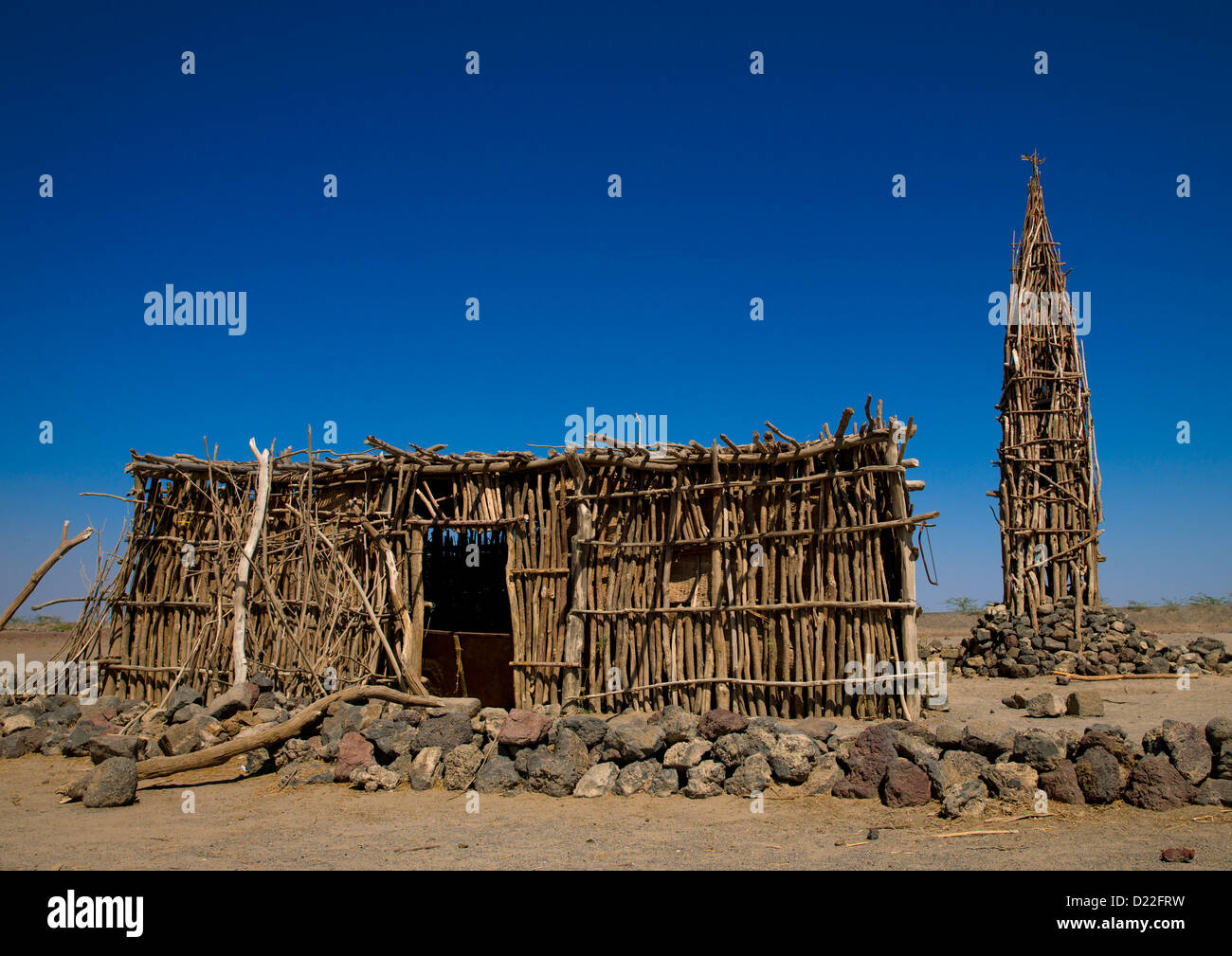 Mosque Made Of Wood, Assaita, Afar Regional State, Ethiopia Stock Photo ...