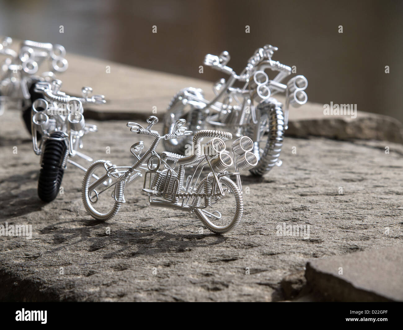 handmade bike, made in wire Stock Photo - Alamy