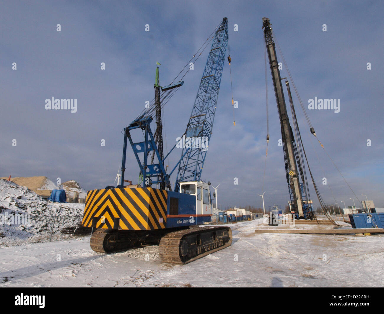 A group of cranes are seen near Amsterdam, indicating ongoing ...