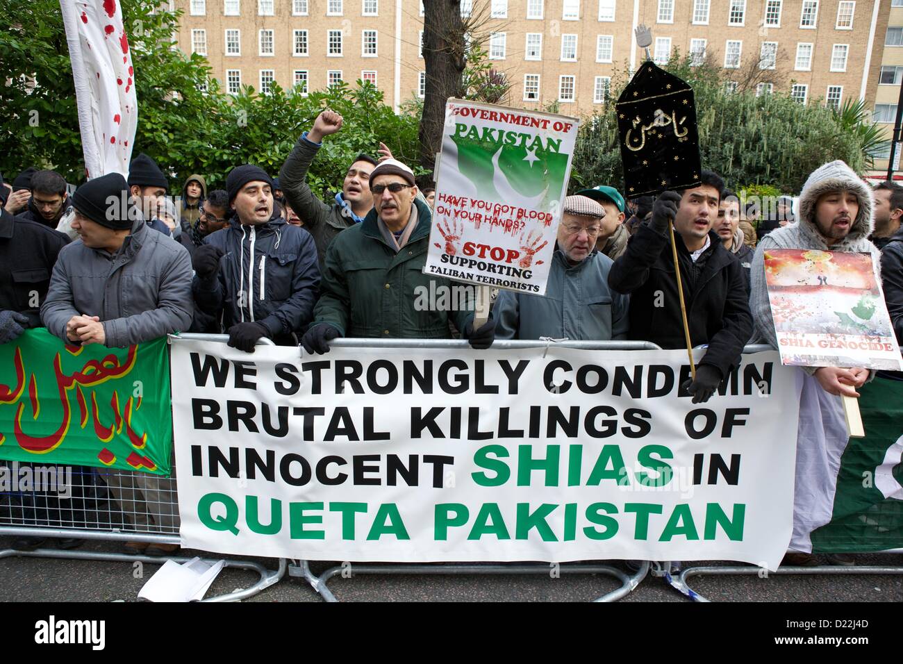 London, UK. 12 January 2013. Members of London's Shia Muslim community ...
