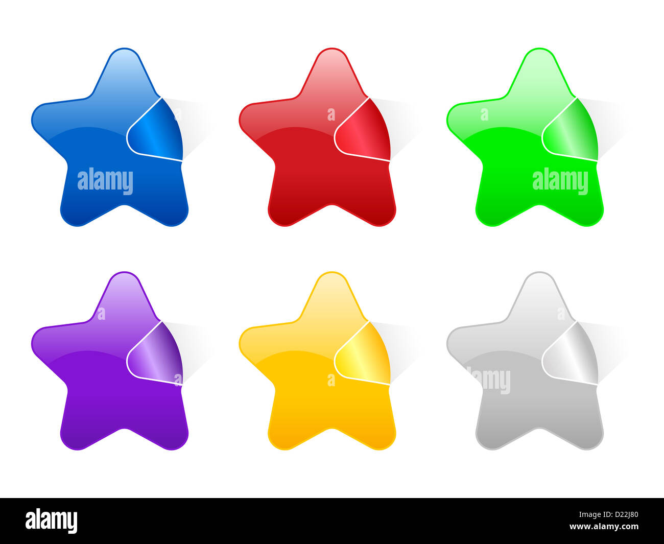 Colors star stickers on a white background. Vector illustration Stock ...