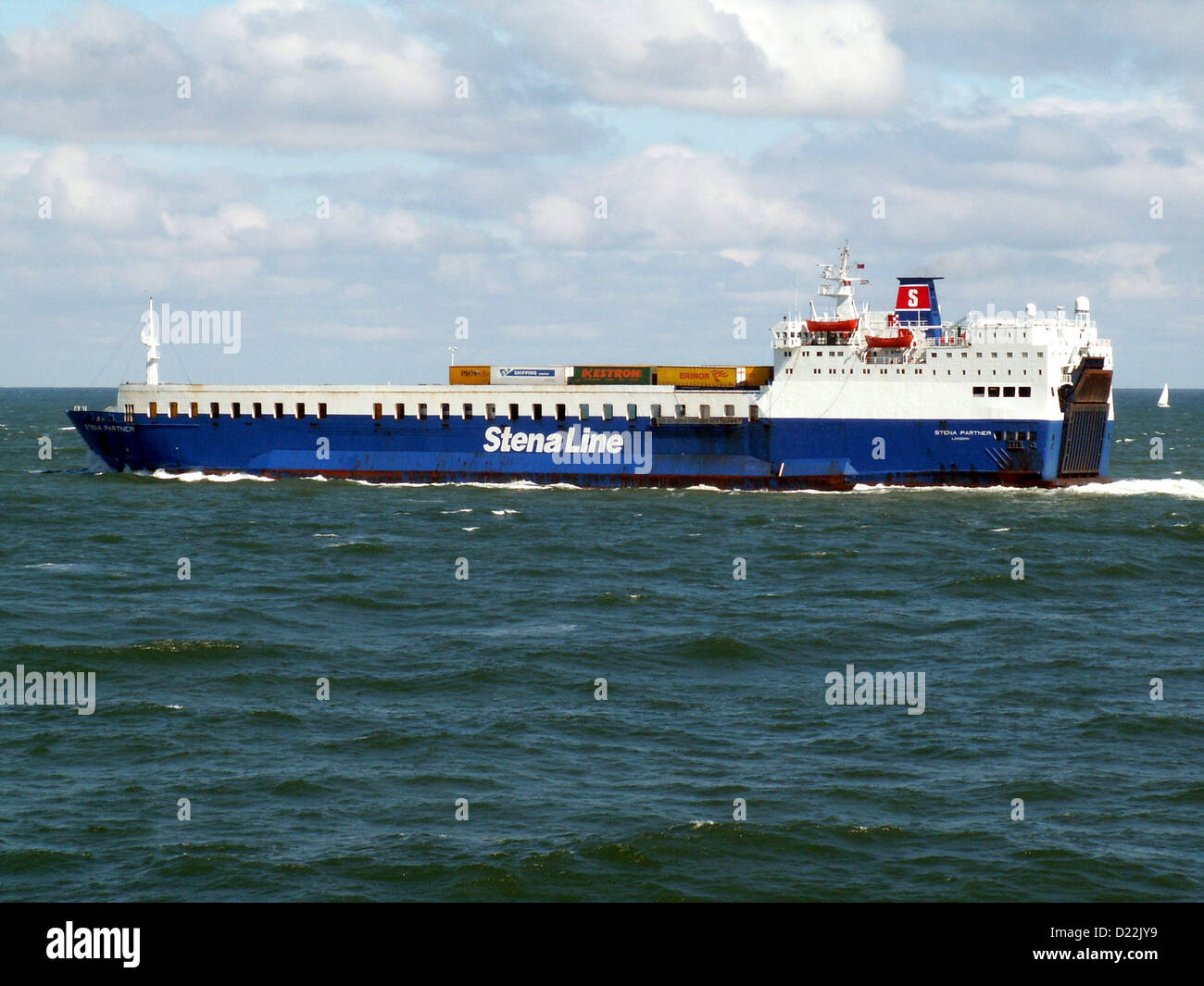 The Stena Partner is a large ferry ship used for transporting goods and ...