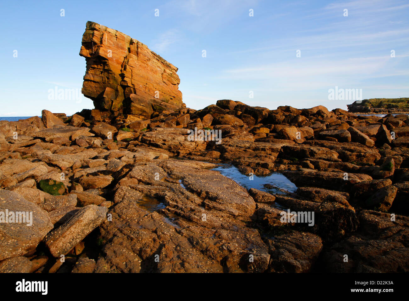 A sea stack rock formation known as Charlie's Garden, Collywell Bay ...