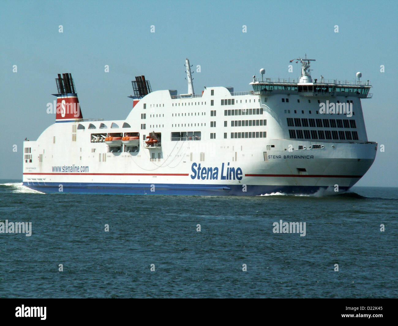 The Stena Britannica is a large ferry boat used for passenger and cargo ...
