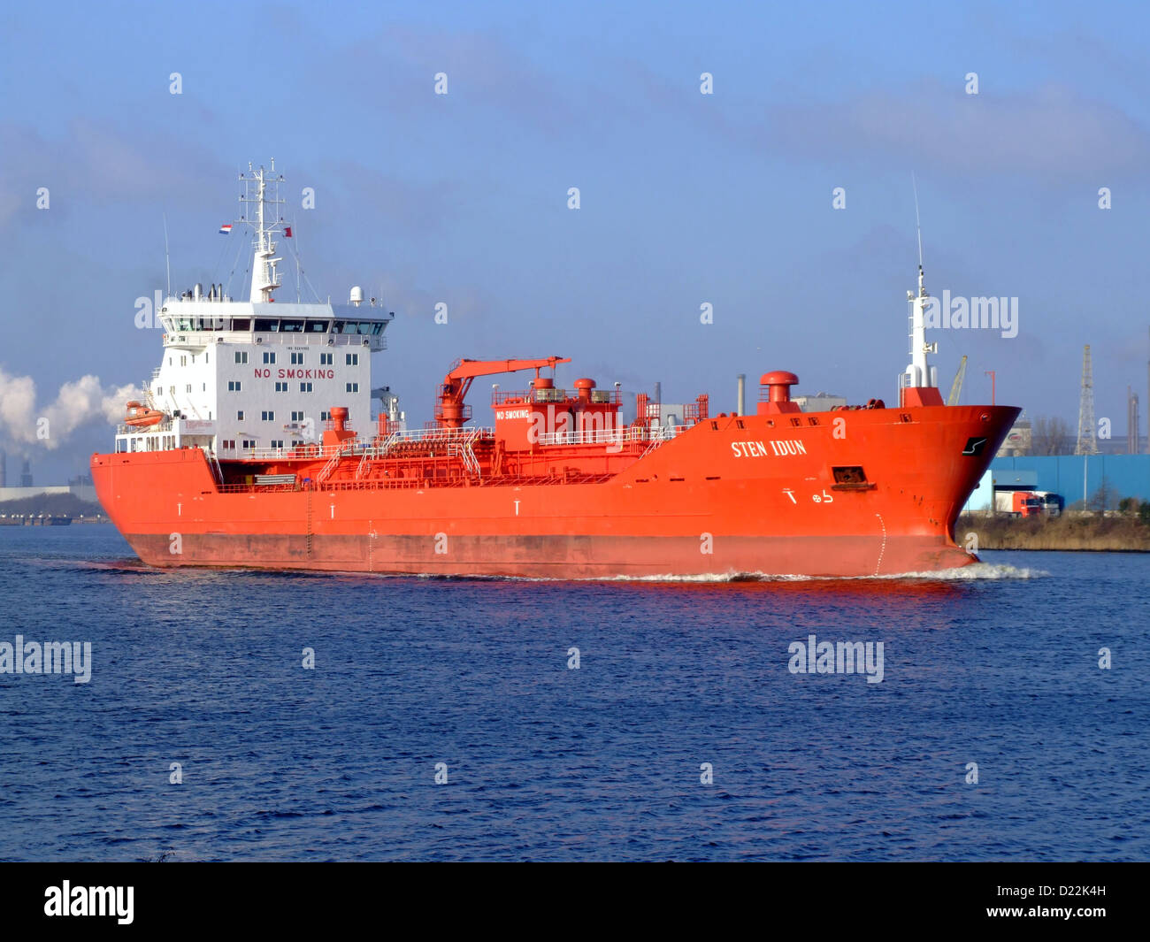Sten Idun is a cargo ship seen at the Port of Amsterdam, a major ...