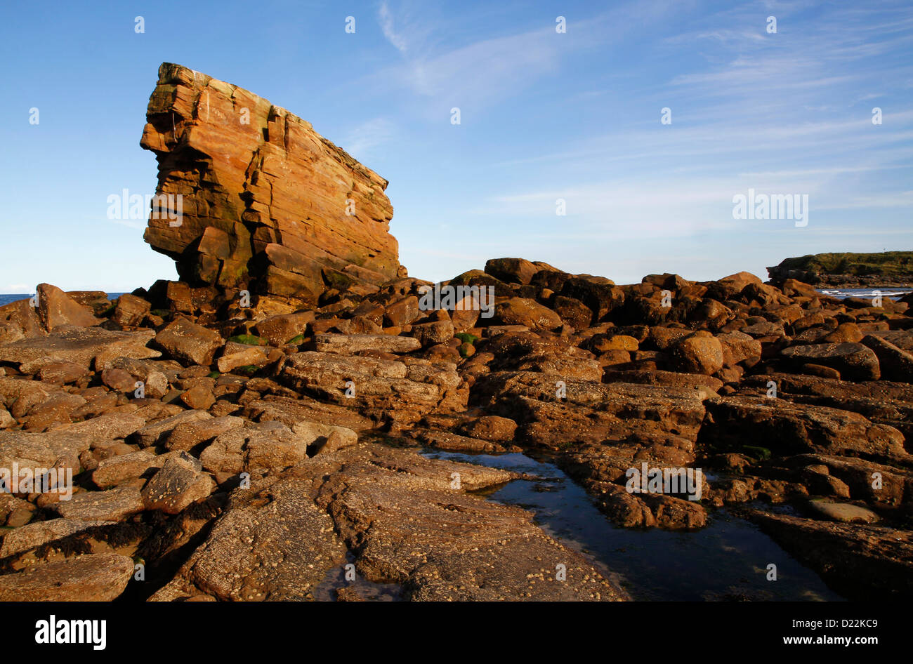 A sea stack rock formation known as Charlie's Garden, Collywell Bay ...