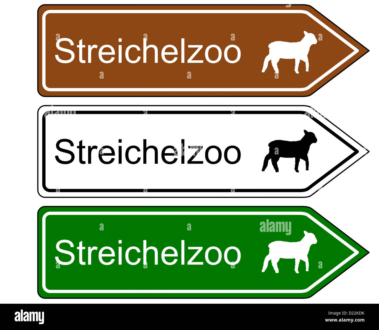 Direction sign children´s zoo Stock Photo - Alamy