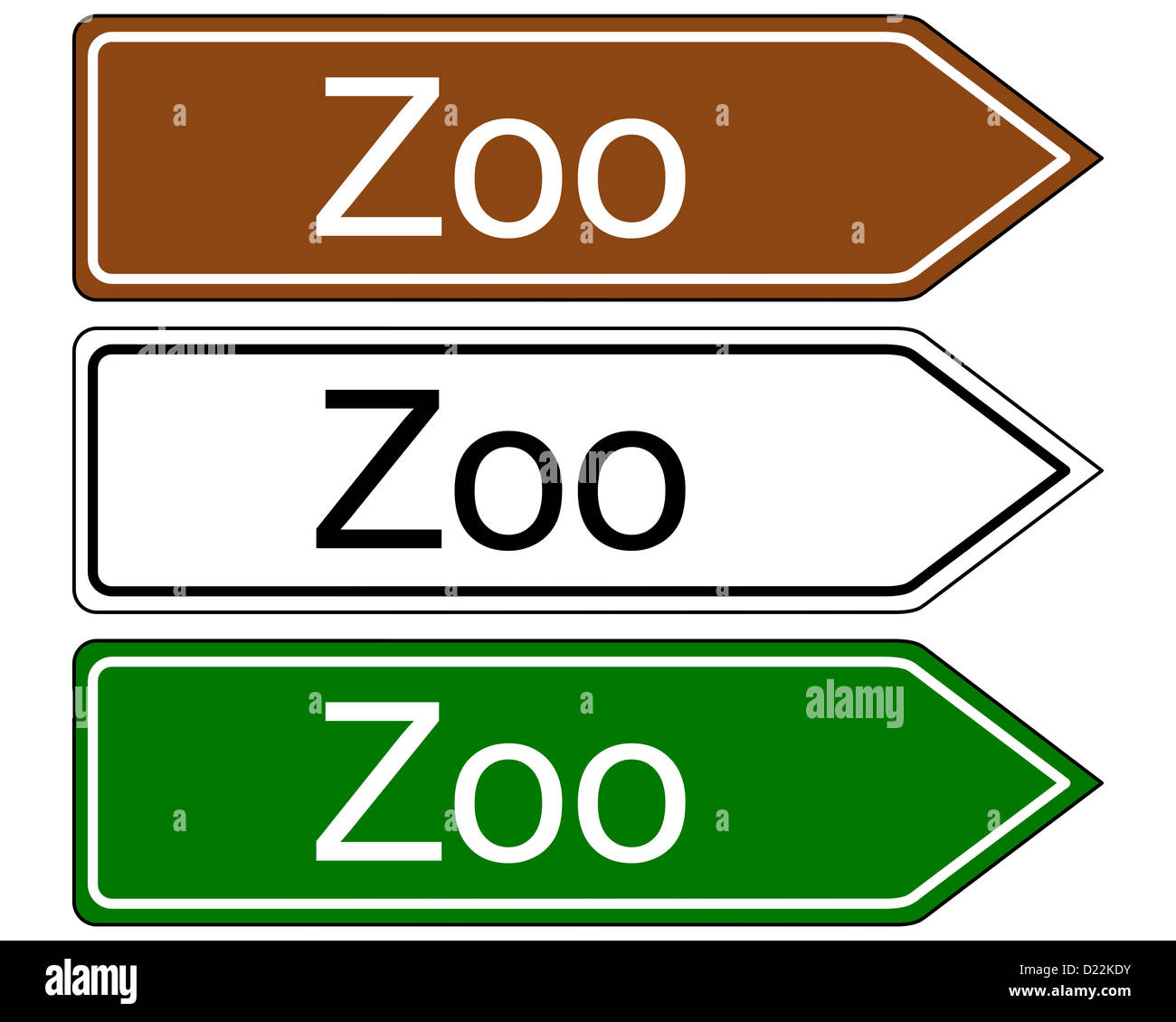Direction sign zoo Stock Photo - Alamy