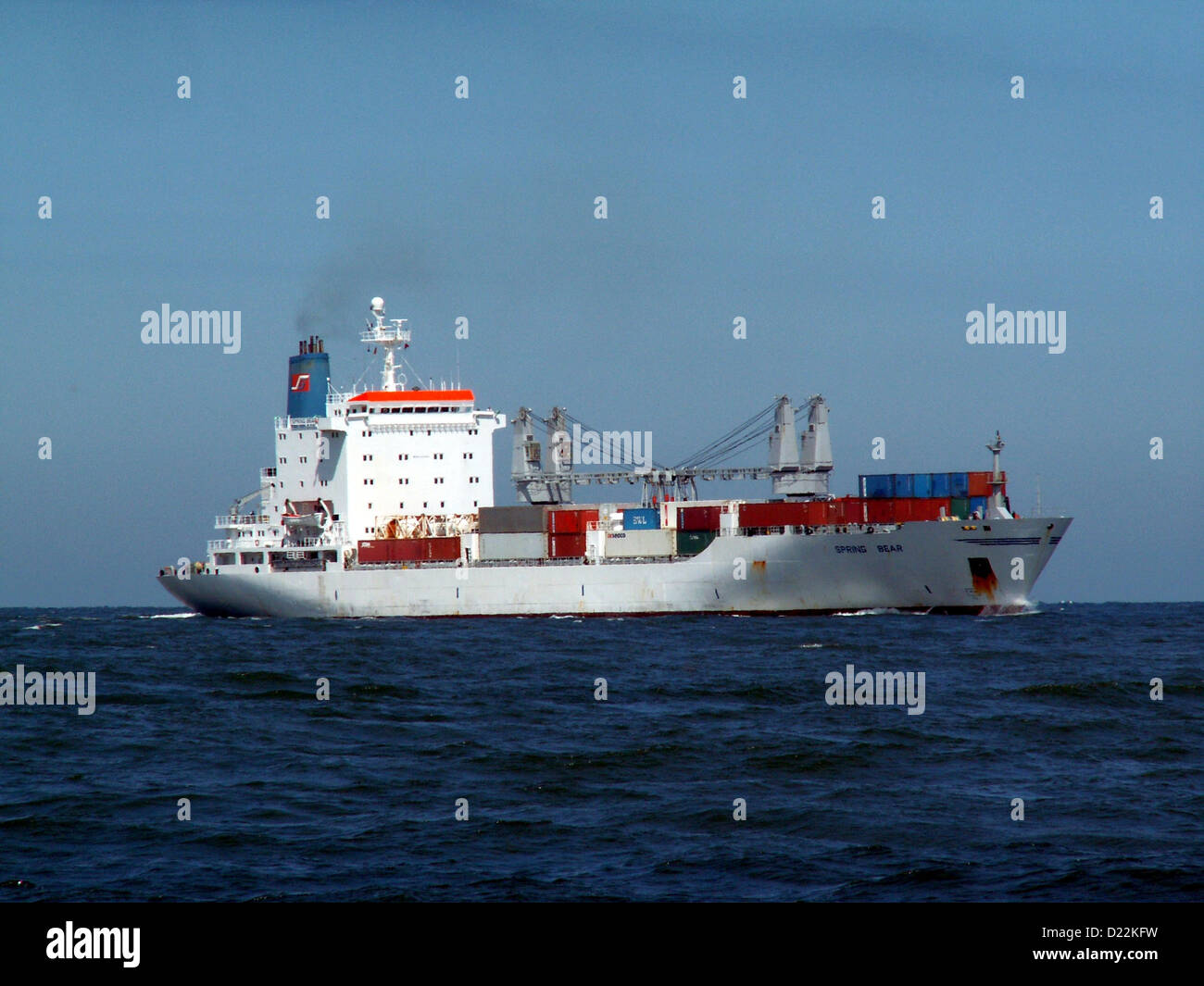 The Spring Bear is a large vessel approaching the Port of Rotterdam ...