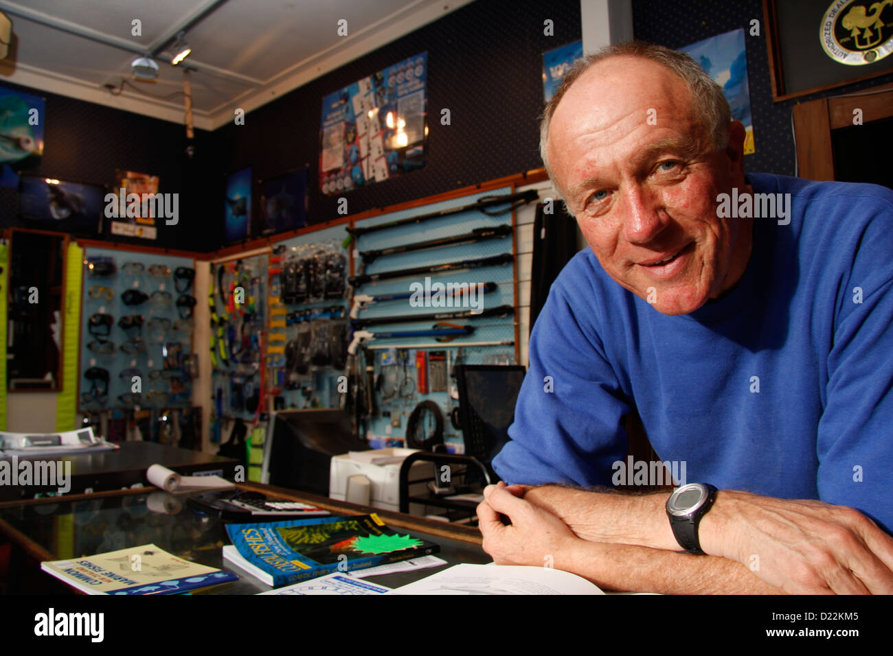Tim Walshe, the founder and owner of Island Bay Divers Shop, the first ...