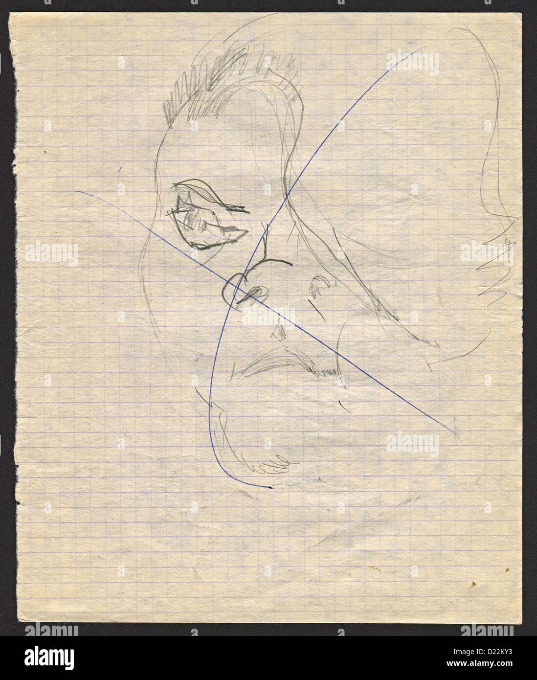 Child's drawing of a school notebook Stock Photo - Alamy