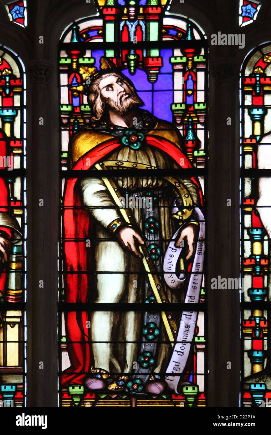 King David , stained glass window from Saint Germain-l'Auxerrois church ...