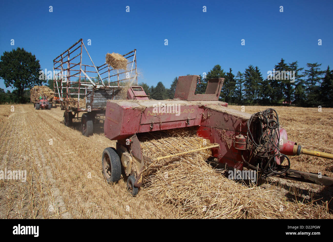 Hamm, Germany, straw harvest with an old baler Stock Photo - Alamy