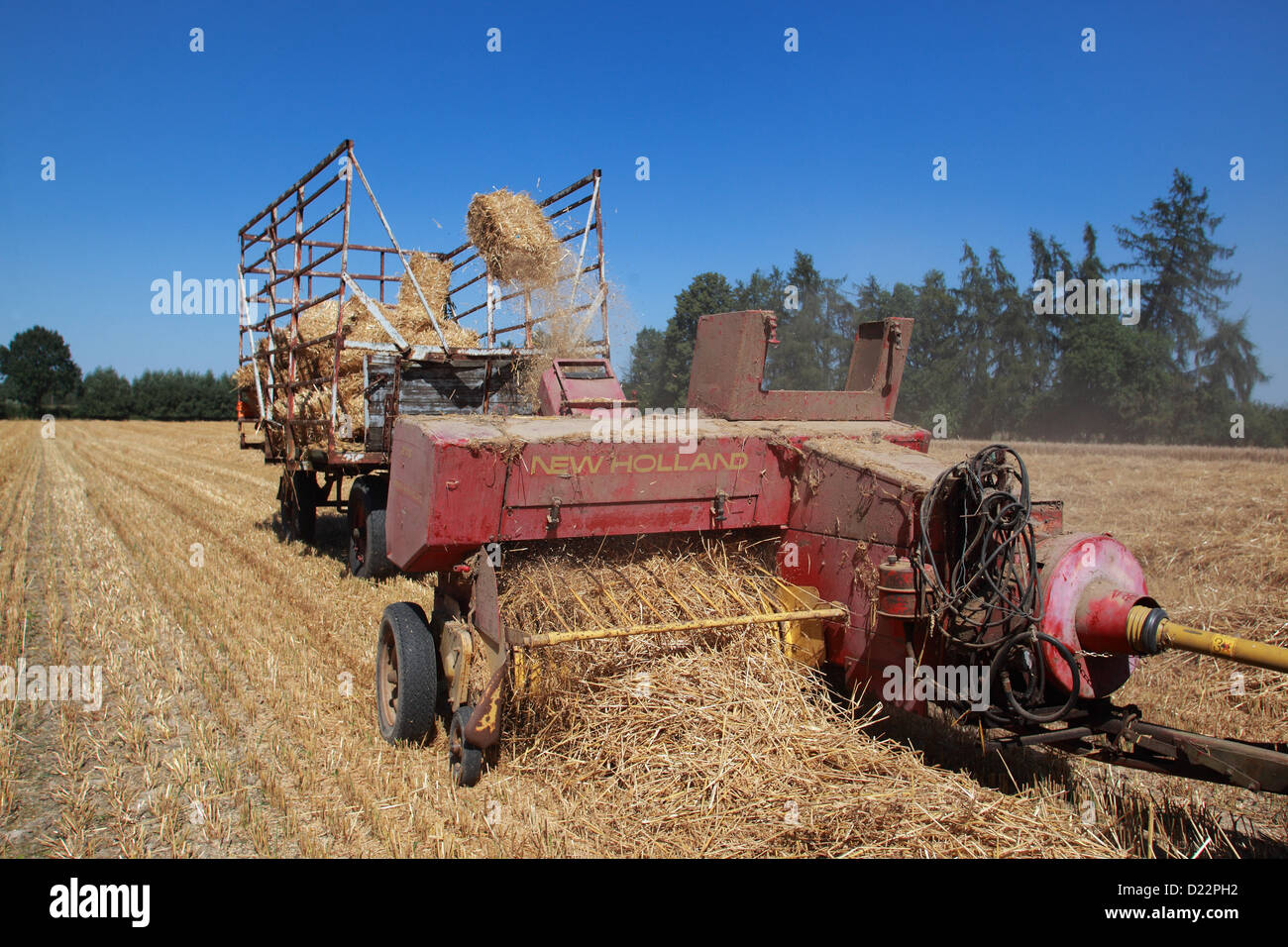 Hamm, Germany, straw harvest with an old baler Stock Photo - Alamy