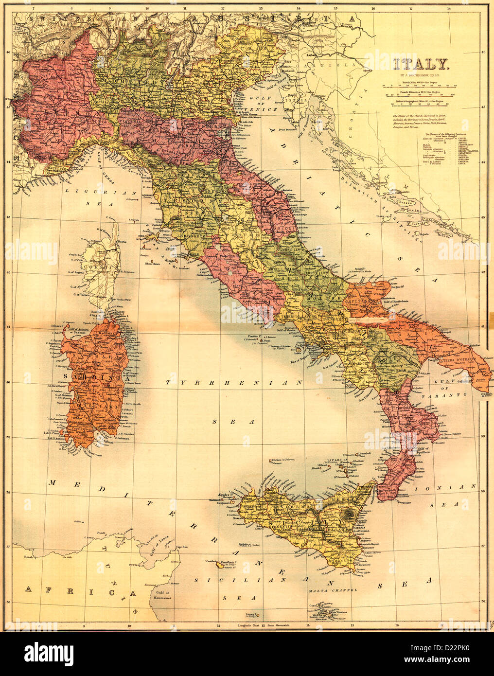 Italy map illustration hi-res stock photography and images - Alamy