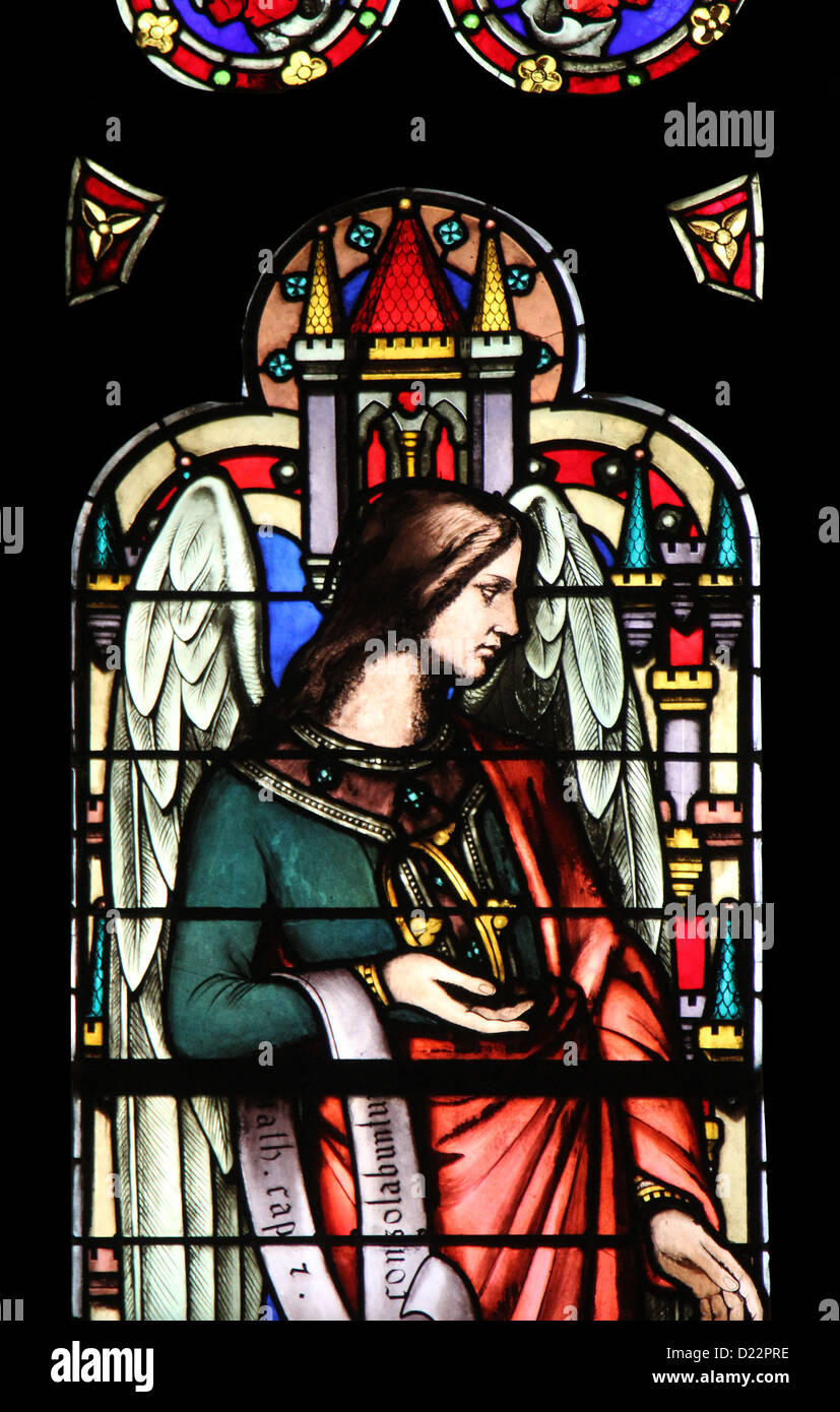 Angel stained glass window hi-res stock photography and images - Alamy