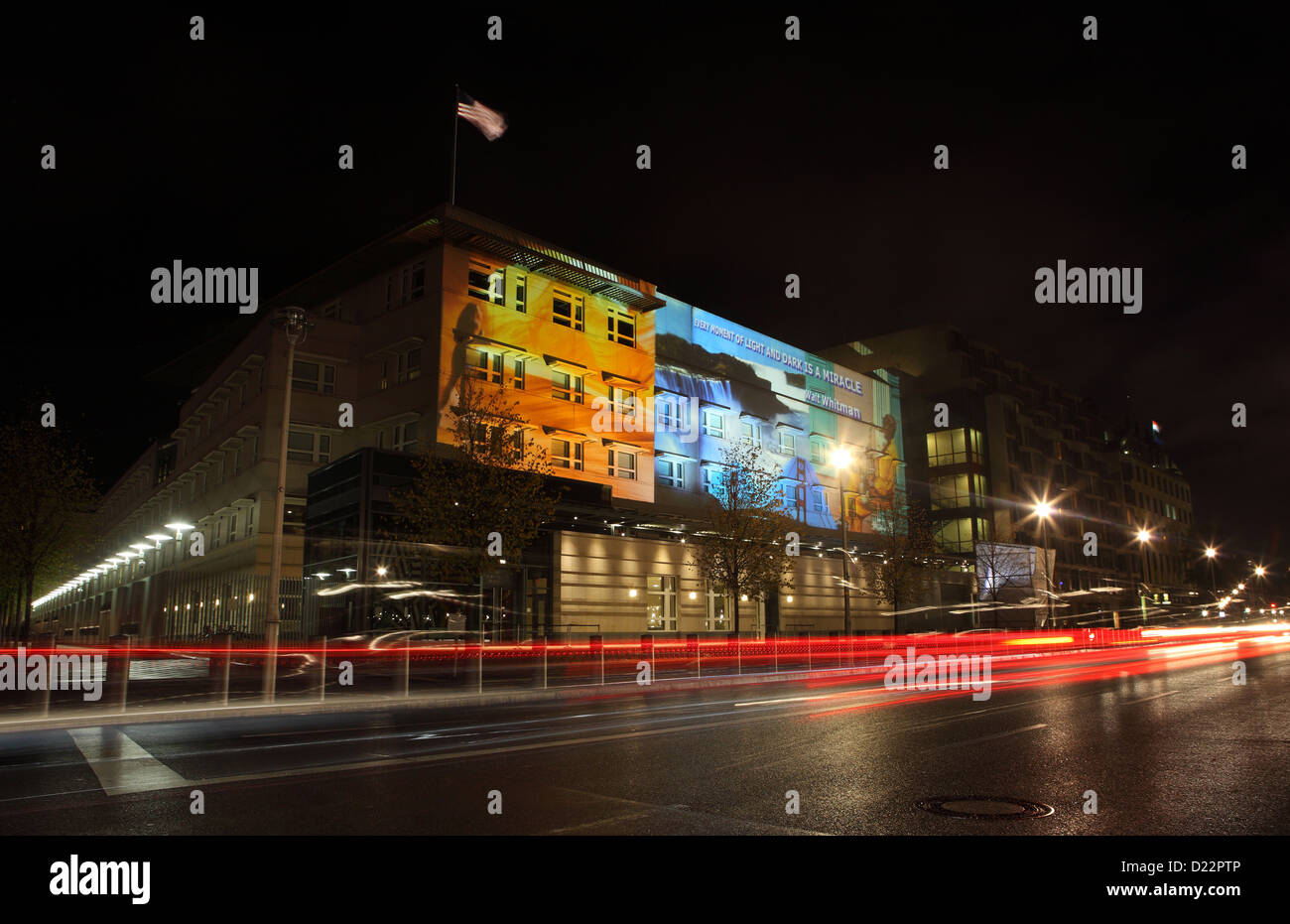 Berlin, Germany, the U.S. Embassy during the Festival of Lights 2012 ...