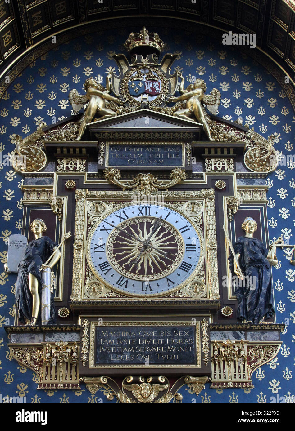 The clock tower (Tour de l'Horloge), La Conciergerie, Paris Stock Photo ...