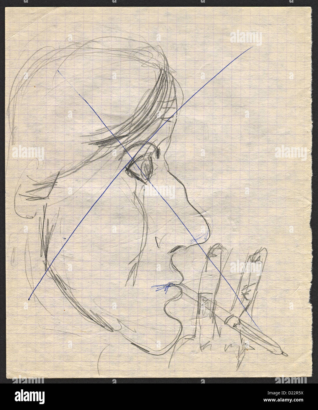 Child's drawing of a school notebook Stock Photo - Alamy