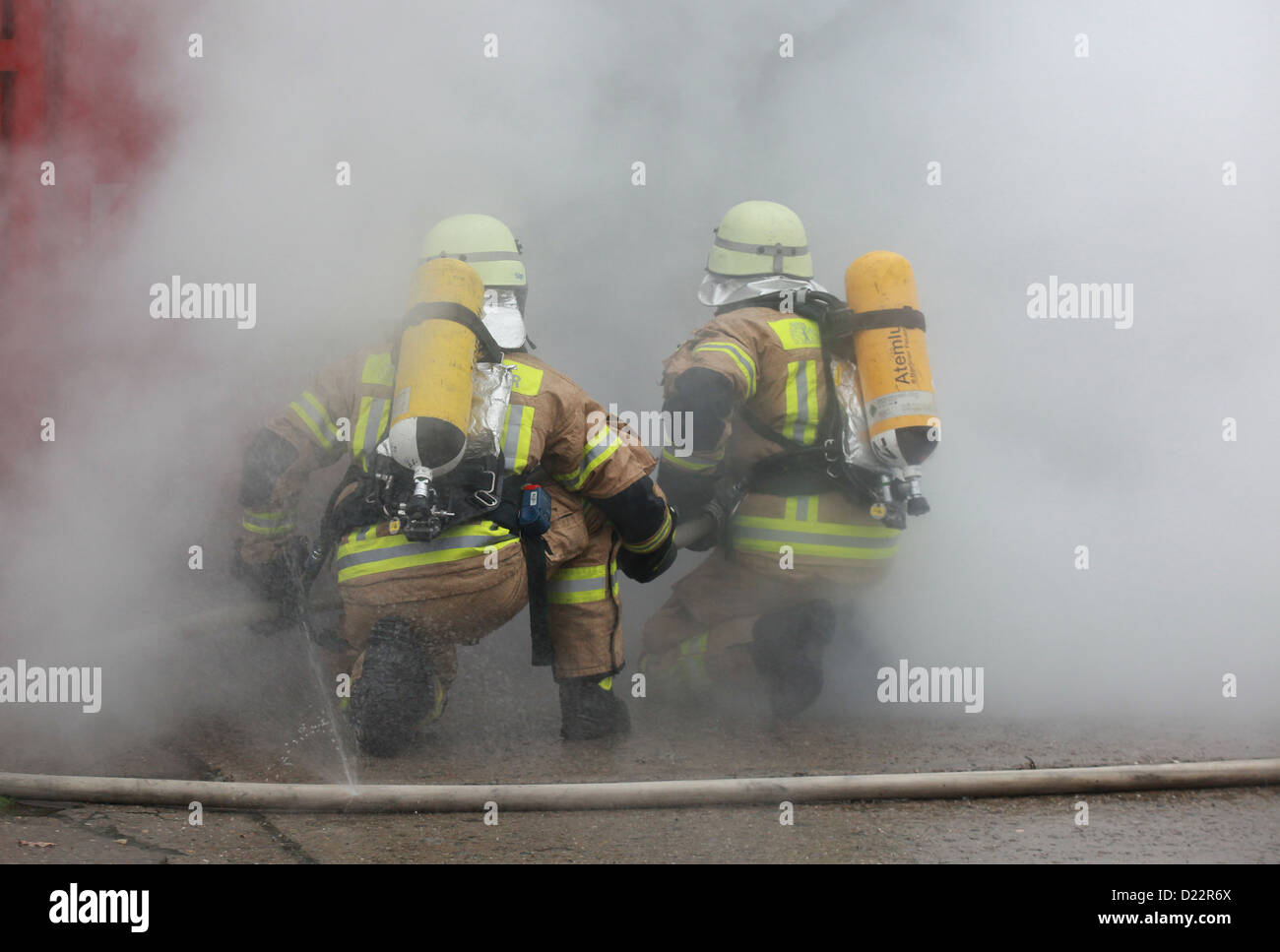 Berlin, Germany, firefighters work on extinguishing Stock Photo - Alamy