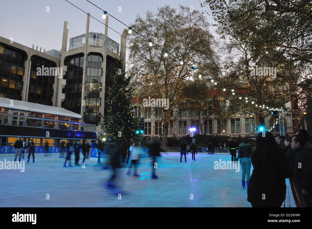 Ice rink outside Natural History Museum, London Stock Photo - Alamy