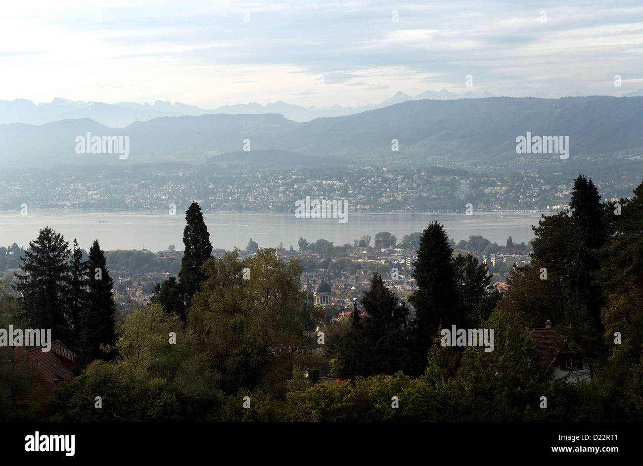 Zurich, Switzerland, overlooking Zurich and Zuerichsee Stock Photo - Alamy