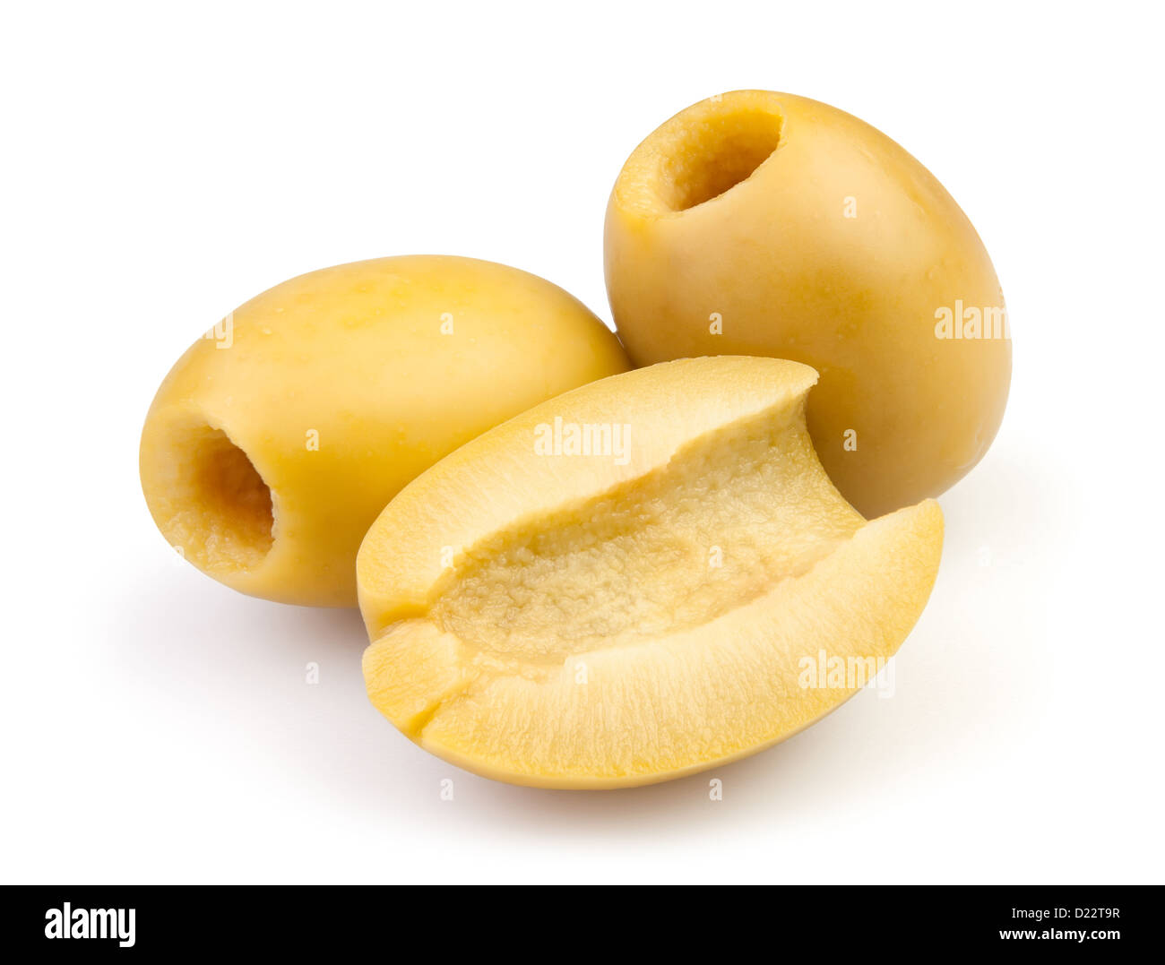 olive cut on white background Stock Photo - Alamy