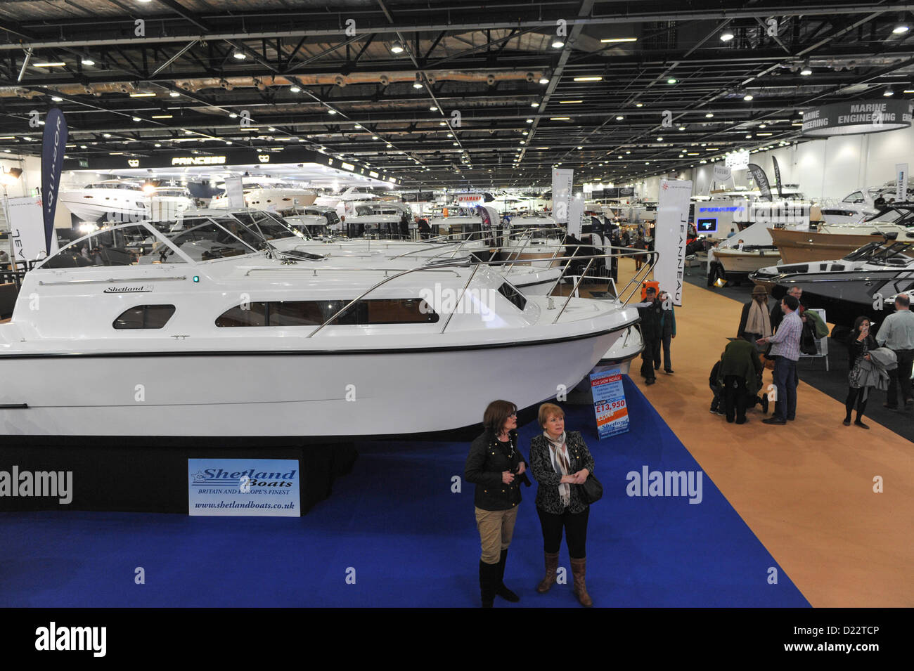 Excel, London, UK. 12th January 2013. Boats of all sizes at the London ...