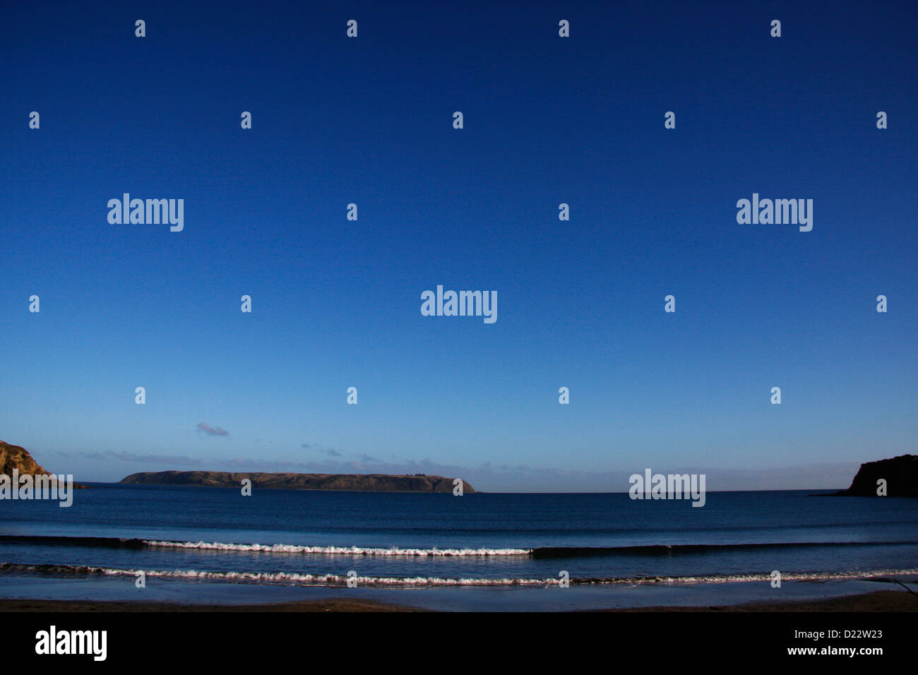 Mana Island view from the beach of Titahi Bay Stock Photo - Alamy