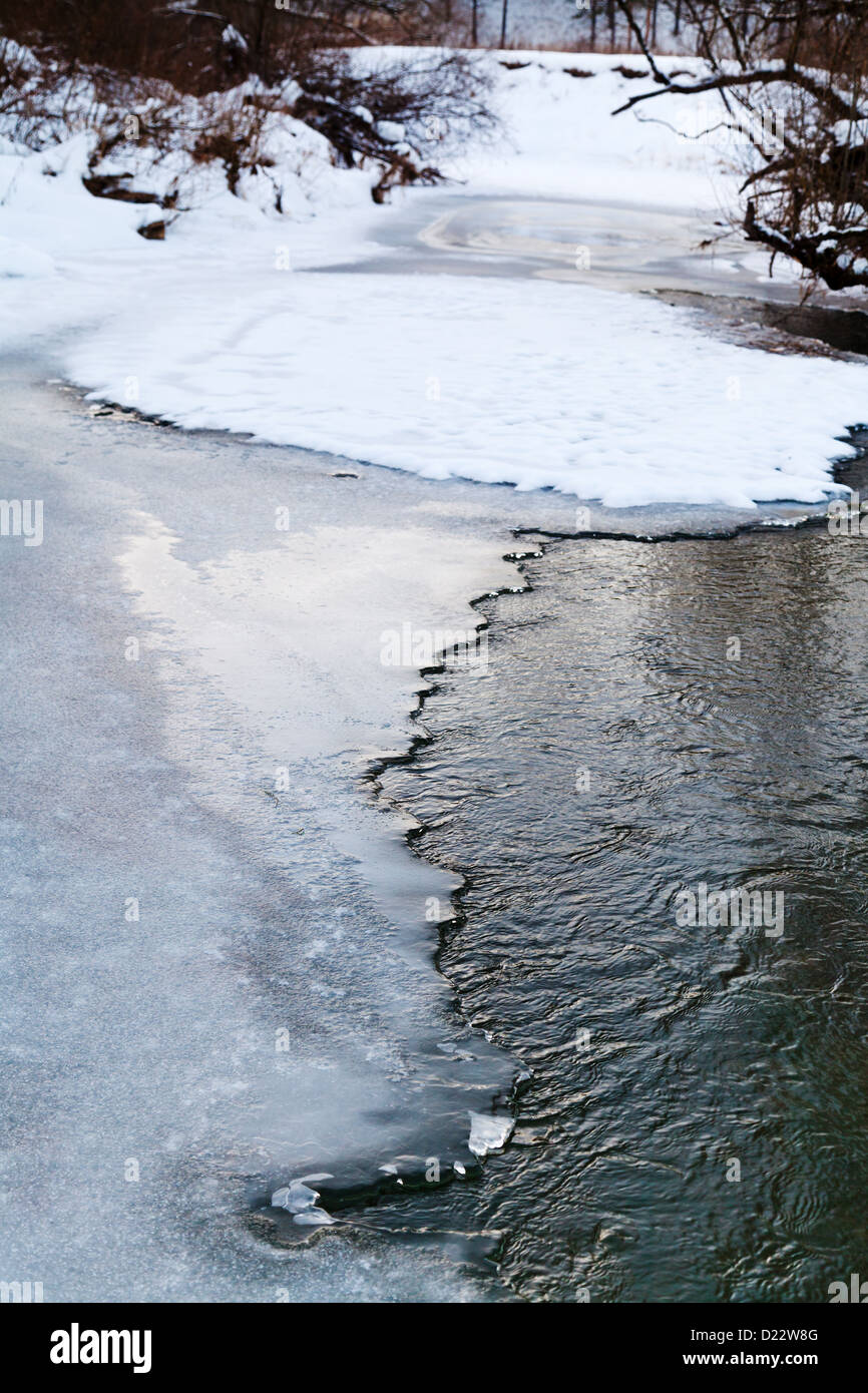 Frozen pond in the forest in winter hi-res stock photography and images ...