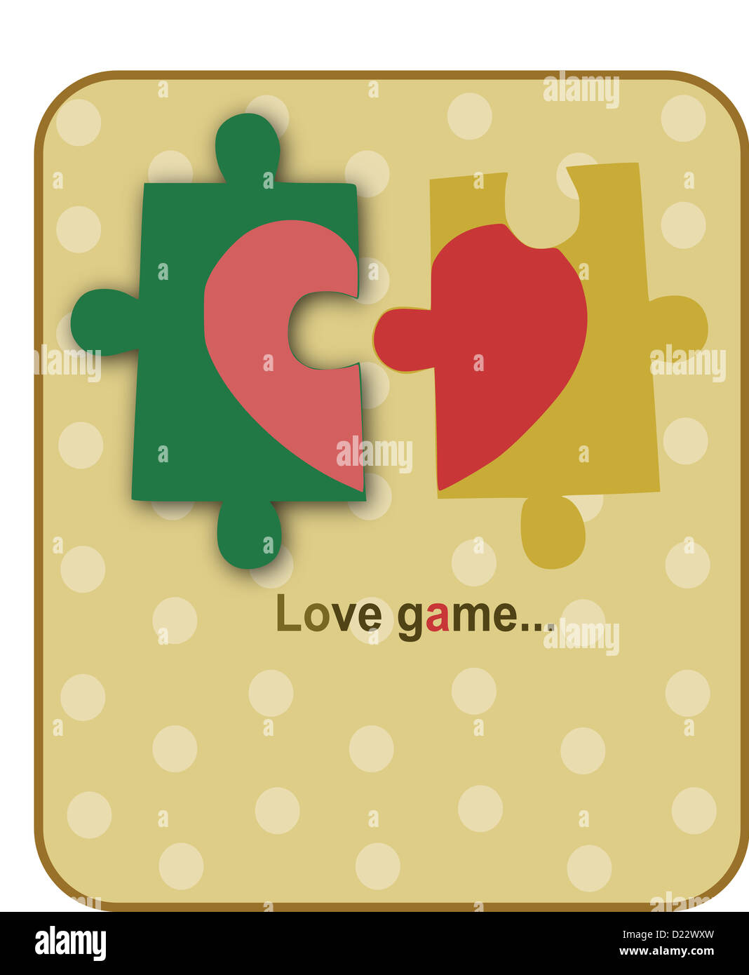 Red heart in two piece - valentine puzzles Stock Photo - Alamy