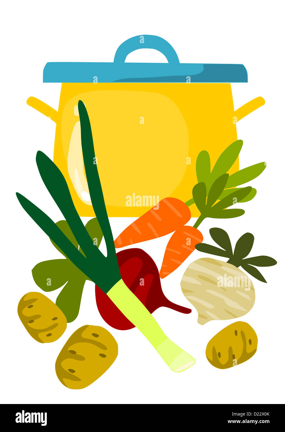 Cartoon pot soup cooking vegetables hi-res stock photography and images ...