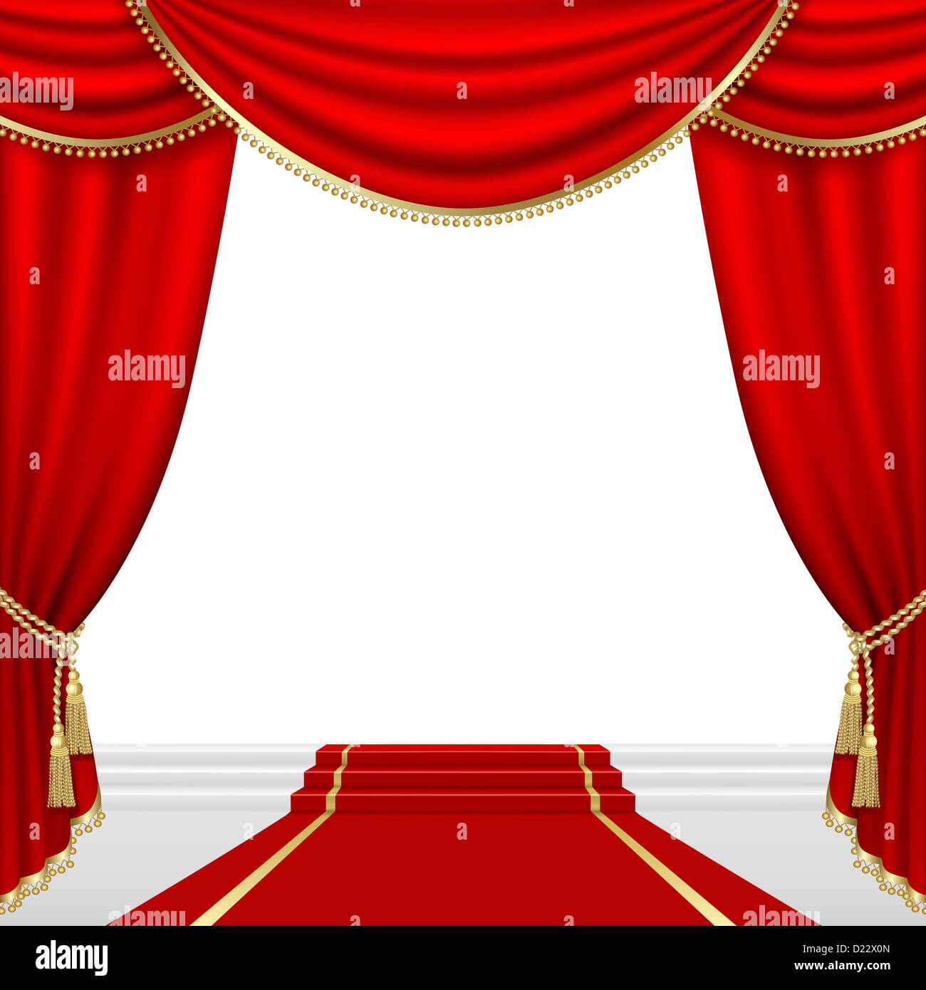 Theater stage with red curtain Stock Photo - Alamy