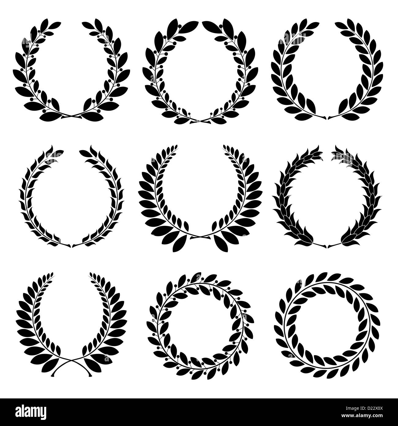 Laurel wreath Black and White Stock Photos & Images - Alamy