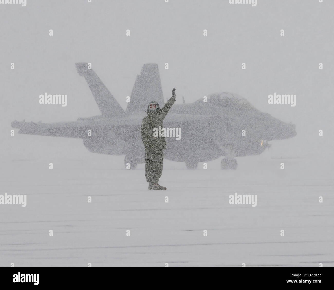 NAVAL AIR FACILITY MISAWA, Japan (Jan. 10, 2013) A groundcrew member ...