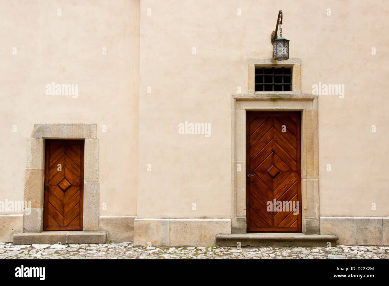 Two wooden door - Pieskowa Skala Palace Stock Photo - Alamy