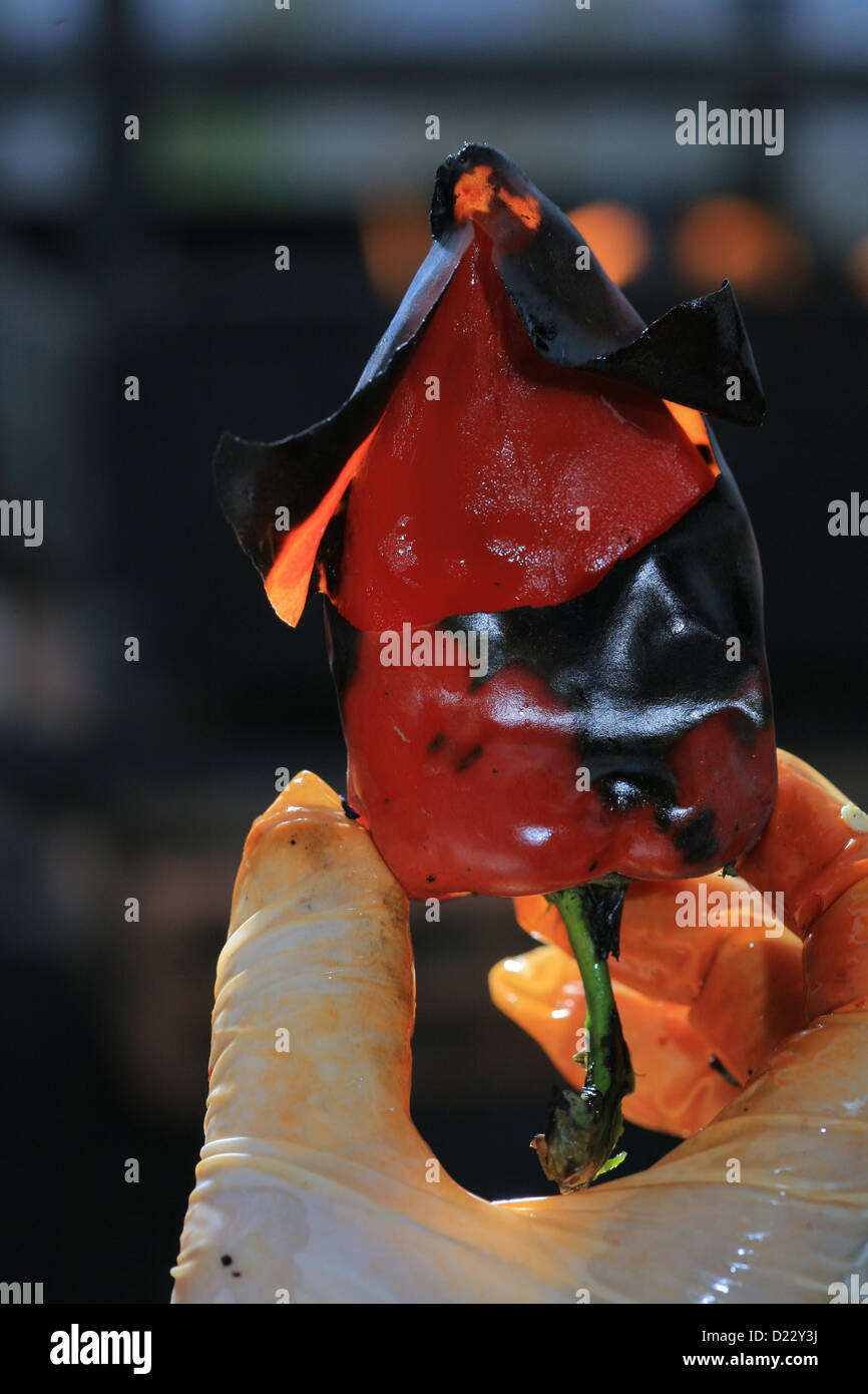 Red roasted peppers, Spanish mediterranean food Stock Photo - Alamy