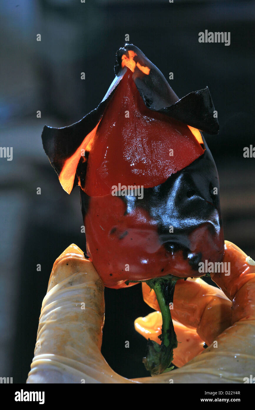 Red roasted peppers, Spanish mediterranean food Stock Photo - Alamy