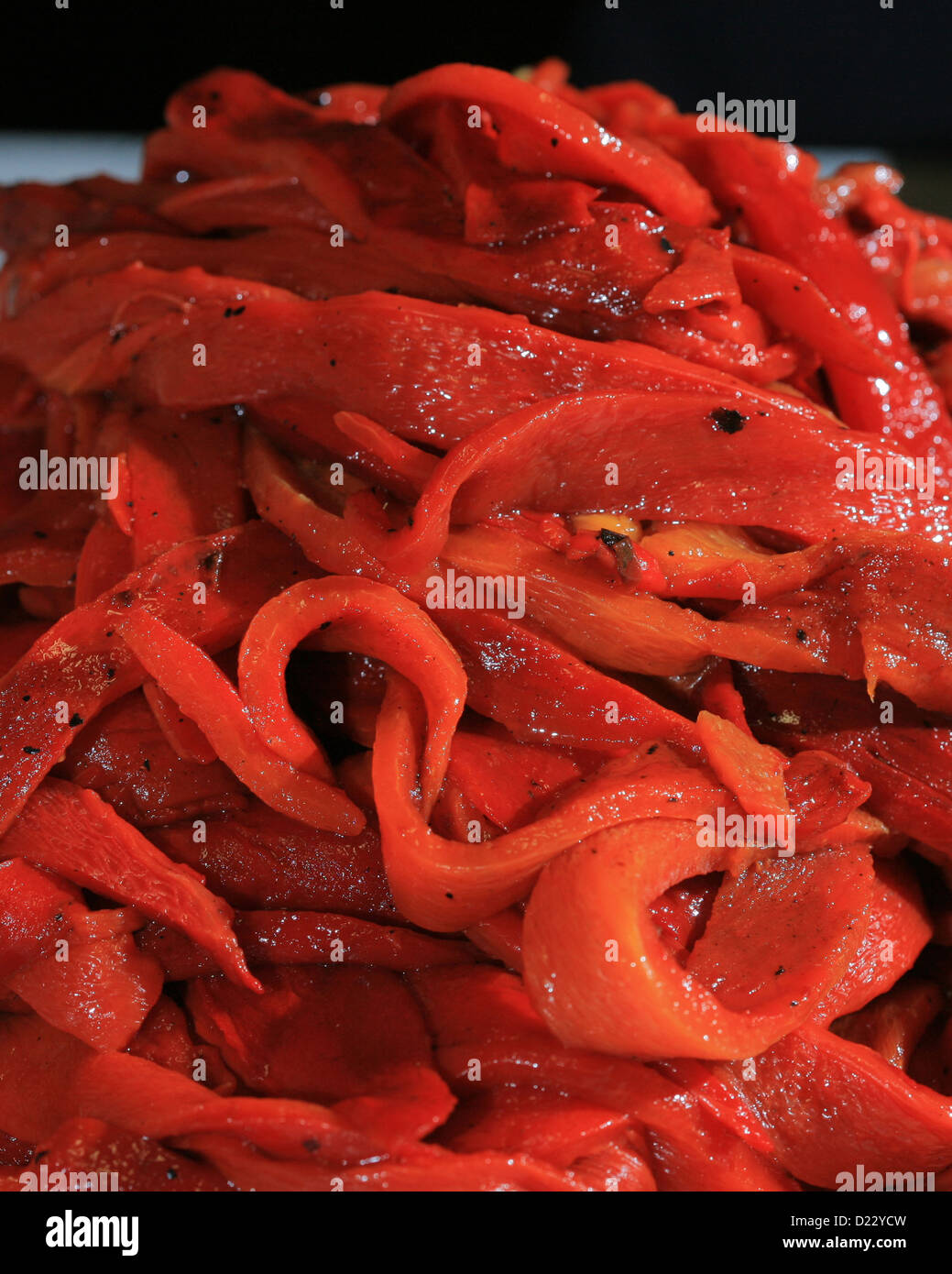 Red roasted peppers, Spanish mediterranean food Stock Photo - Alamy