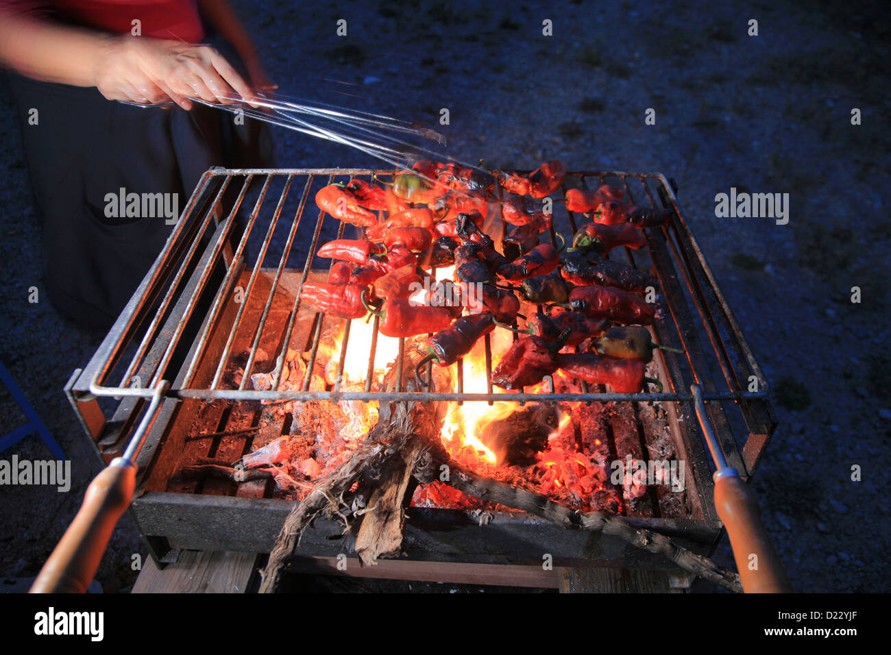 Red roasted peppers, Spanish mediterranean food Stock Photo - Alamy