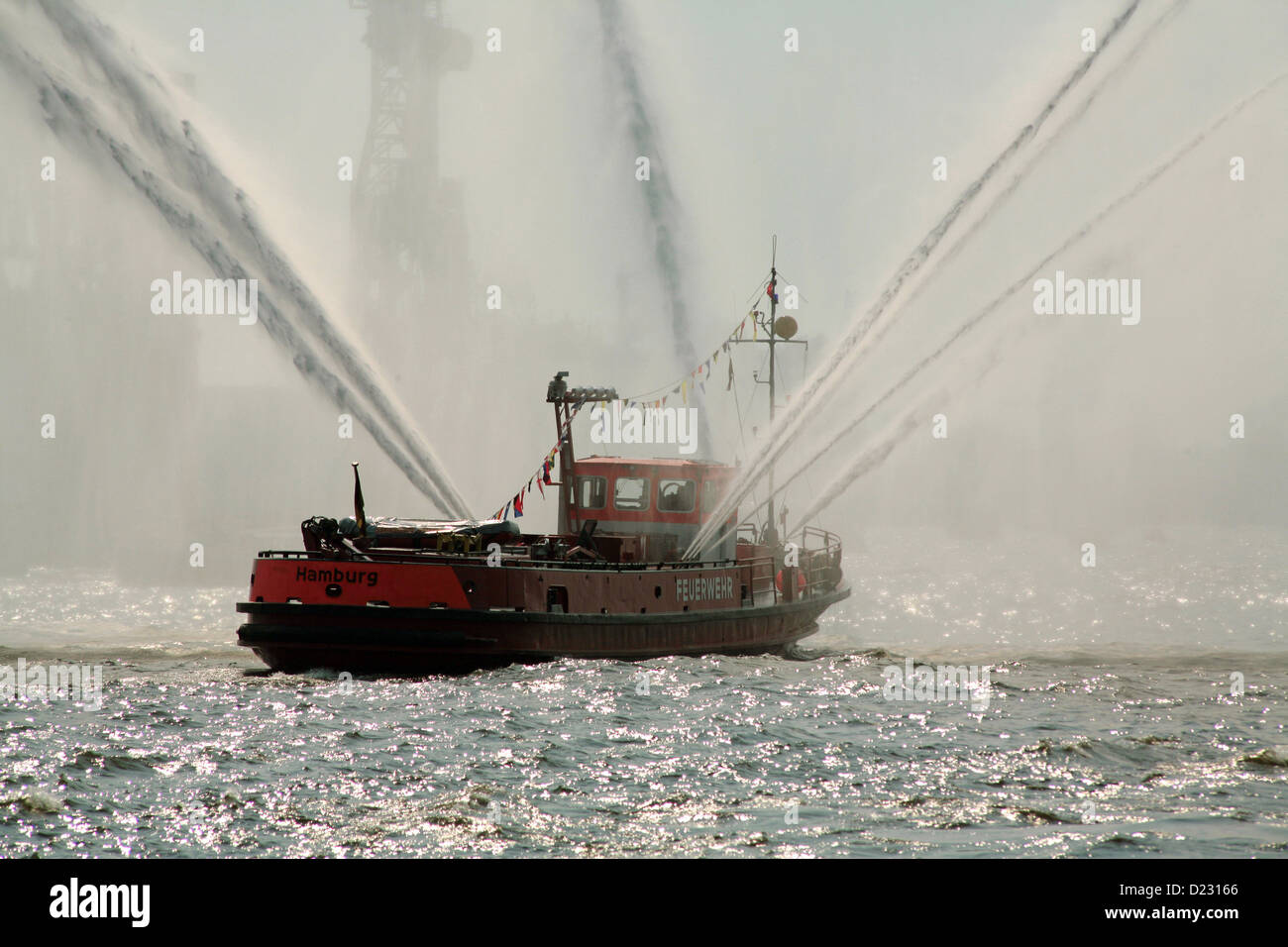 Hamburg, Germany, Hamburg Harbour Birthday, Fire Extinguishing boat ...