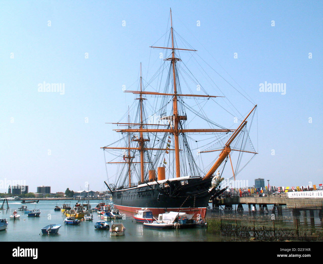 The anchor of the HMS Warrior, a historic British warship, is displayed ...