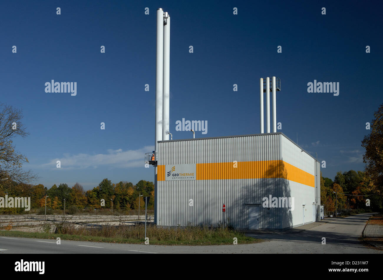 Unterhaching, Germany, building the geothermal power plant Unterhaching ...