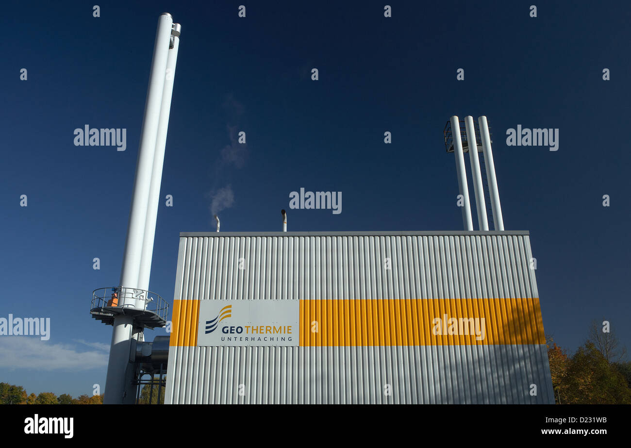 Unterhaching, Germany, building the geothermal power plant Unterhaching ...