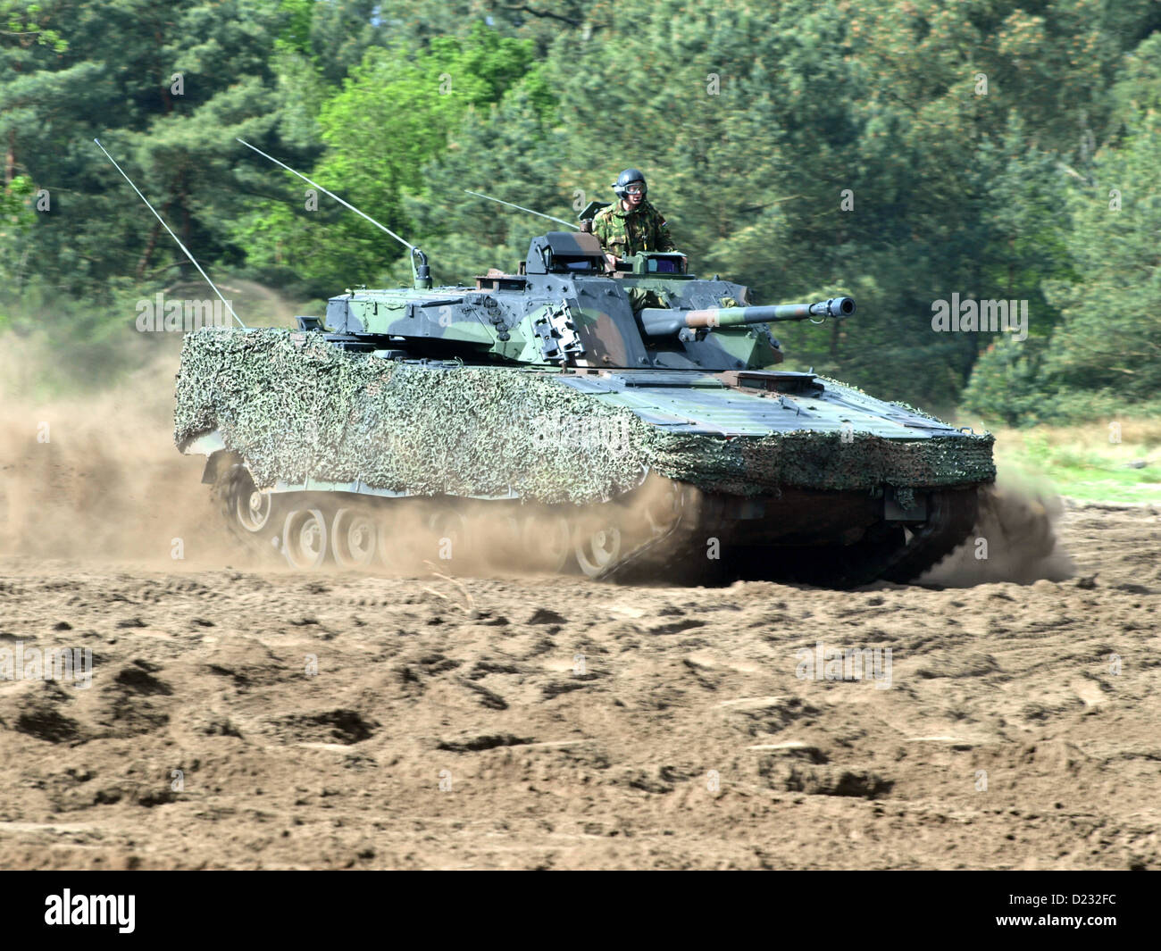 The CV90 tank, showcased at the Army Open Day in Oirschot, Netherlands ...