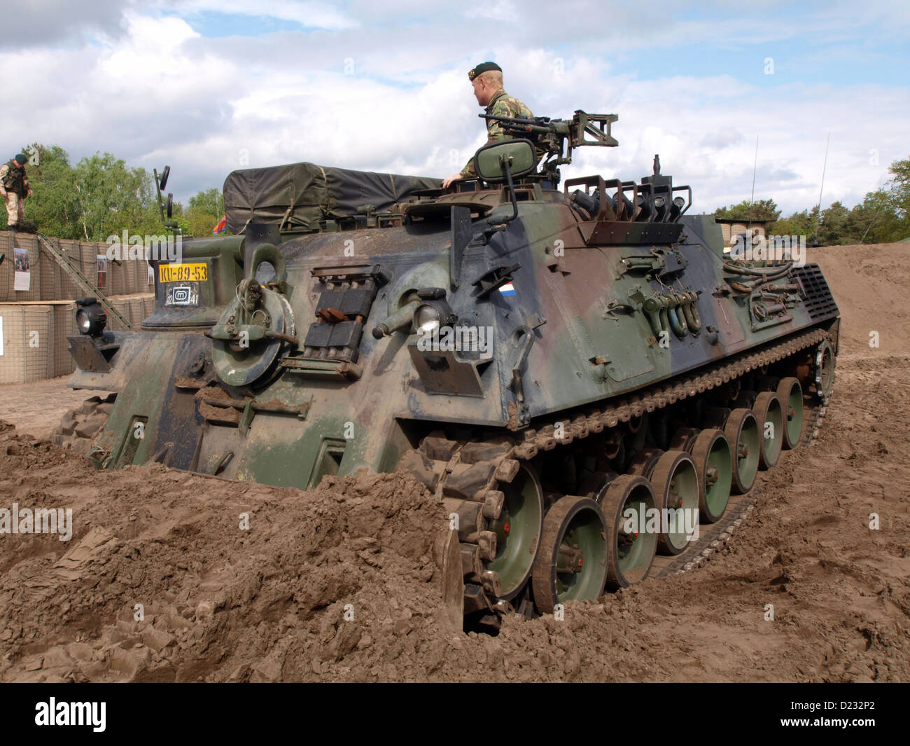 The Leopard 1 ARV tank, showcased during the Army Open Day in Oirschot ...