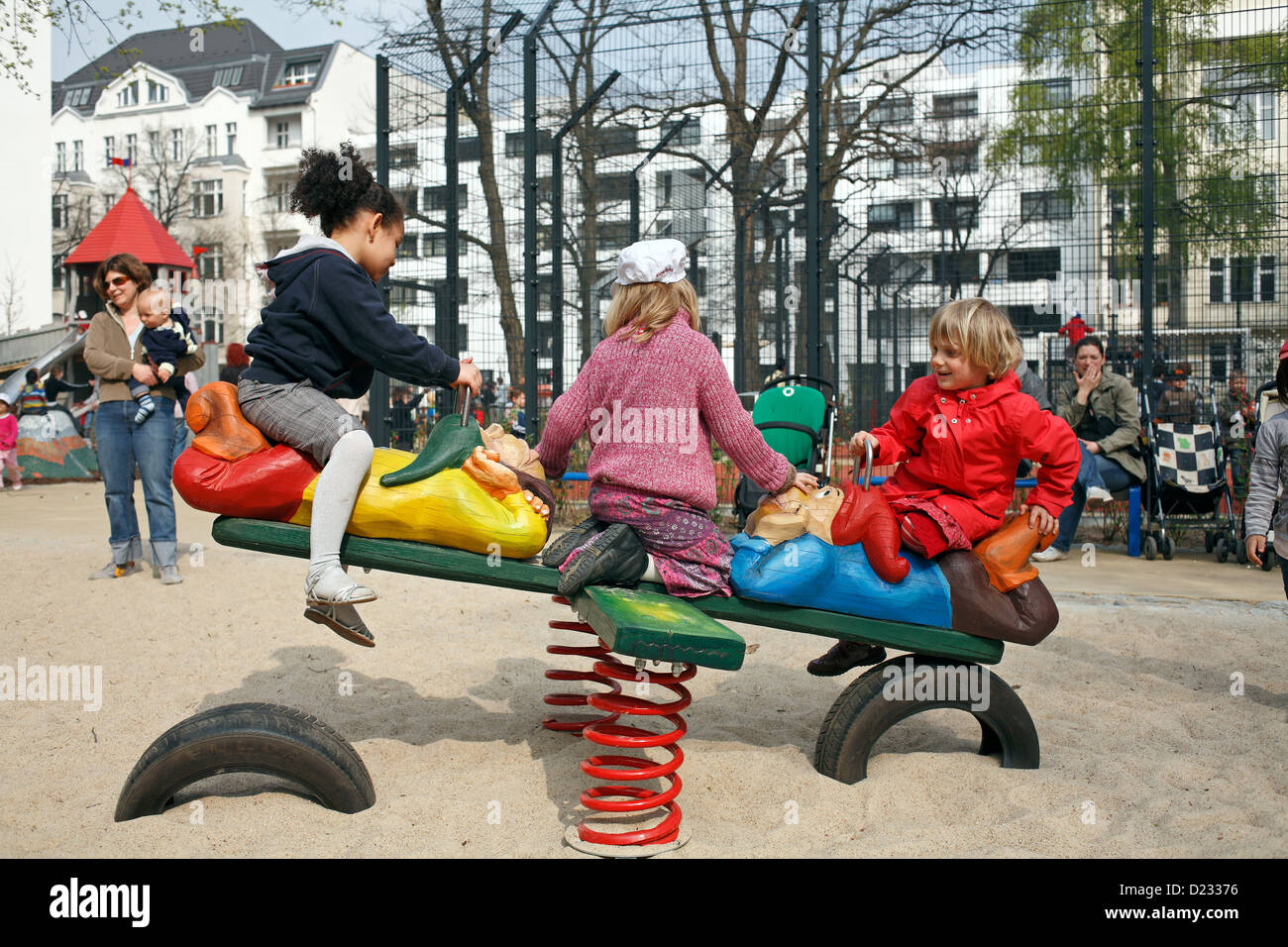 Playground spring rocker hi-res stock photography and images - Alamy