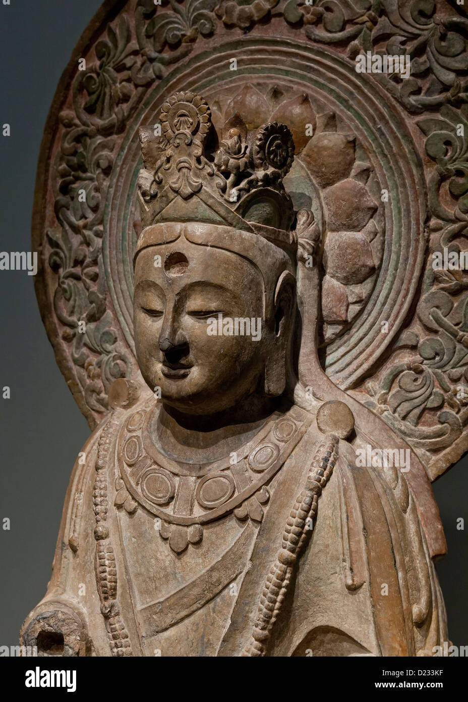 Limestone Bodhisattva sculpture from China, Northern Qi dynasty, 550 AD ...